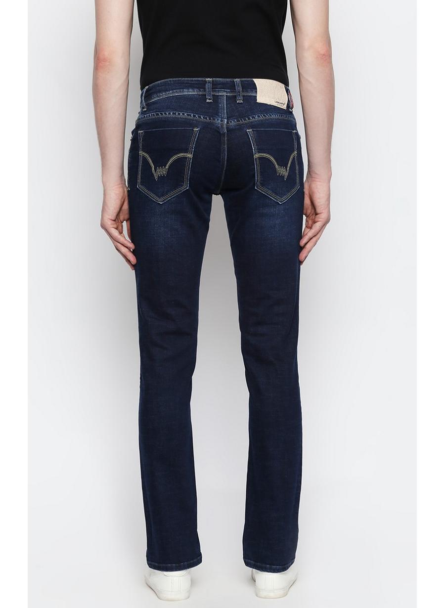 Navy Solid Straight Jeans